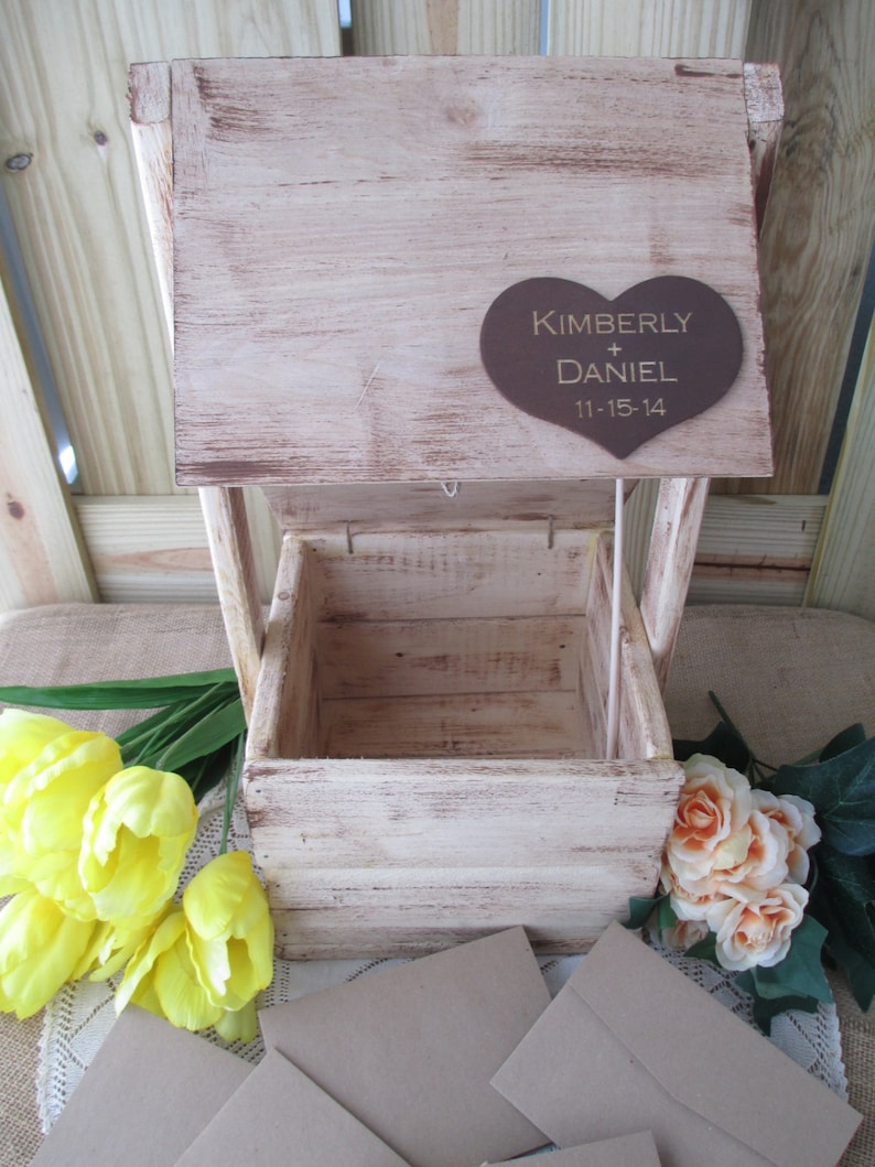 Wedding Wishing Well Distressed Rustic Wood Personalized - Etsy Australia