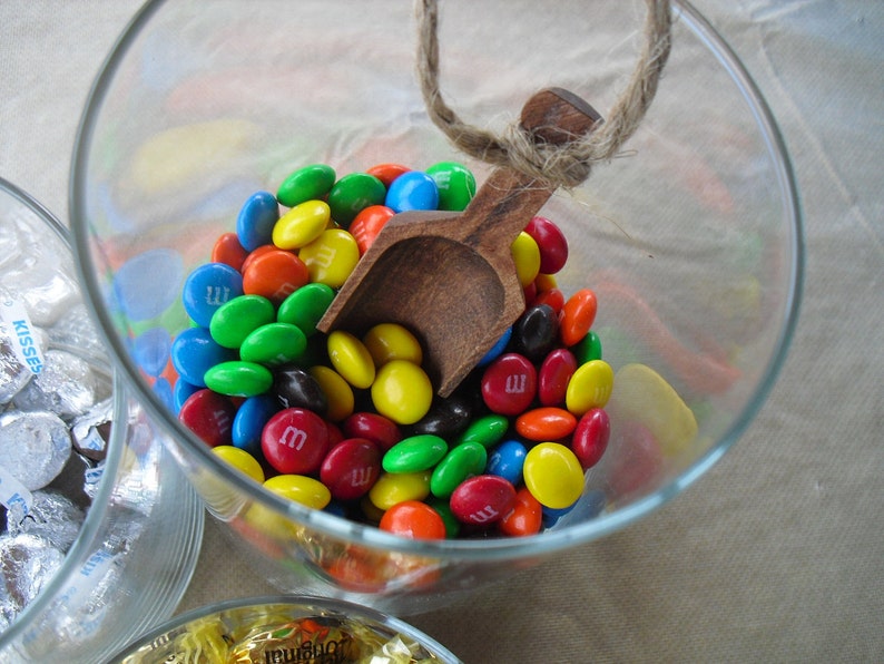 Candy Scoop SET OF 5 Wood Mini Scoops With Rope for Candy - Etsy