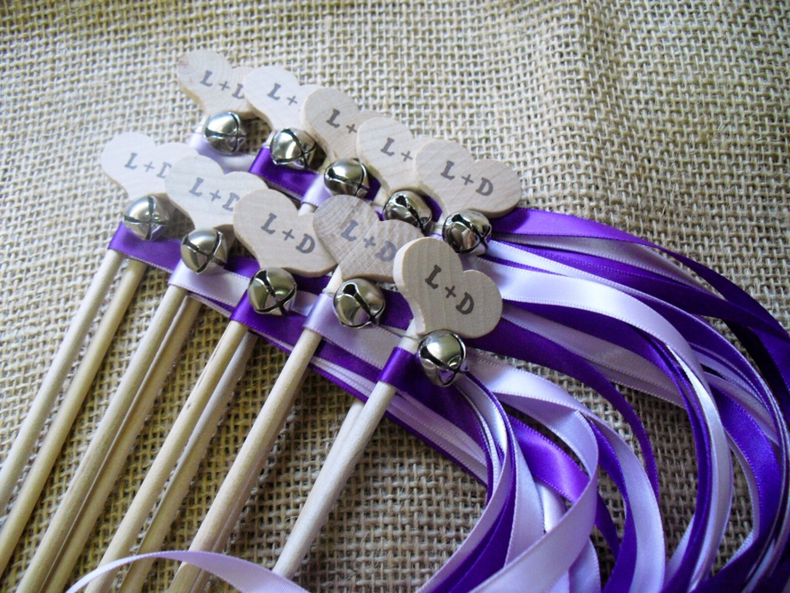 Wedding Wands SET OF 10 Personalized Rustic Heart Wedding - Etsy