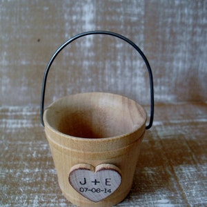 Rustic Wooden Personalized Mini Bucket Favor Containers Set of 10 Item ...