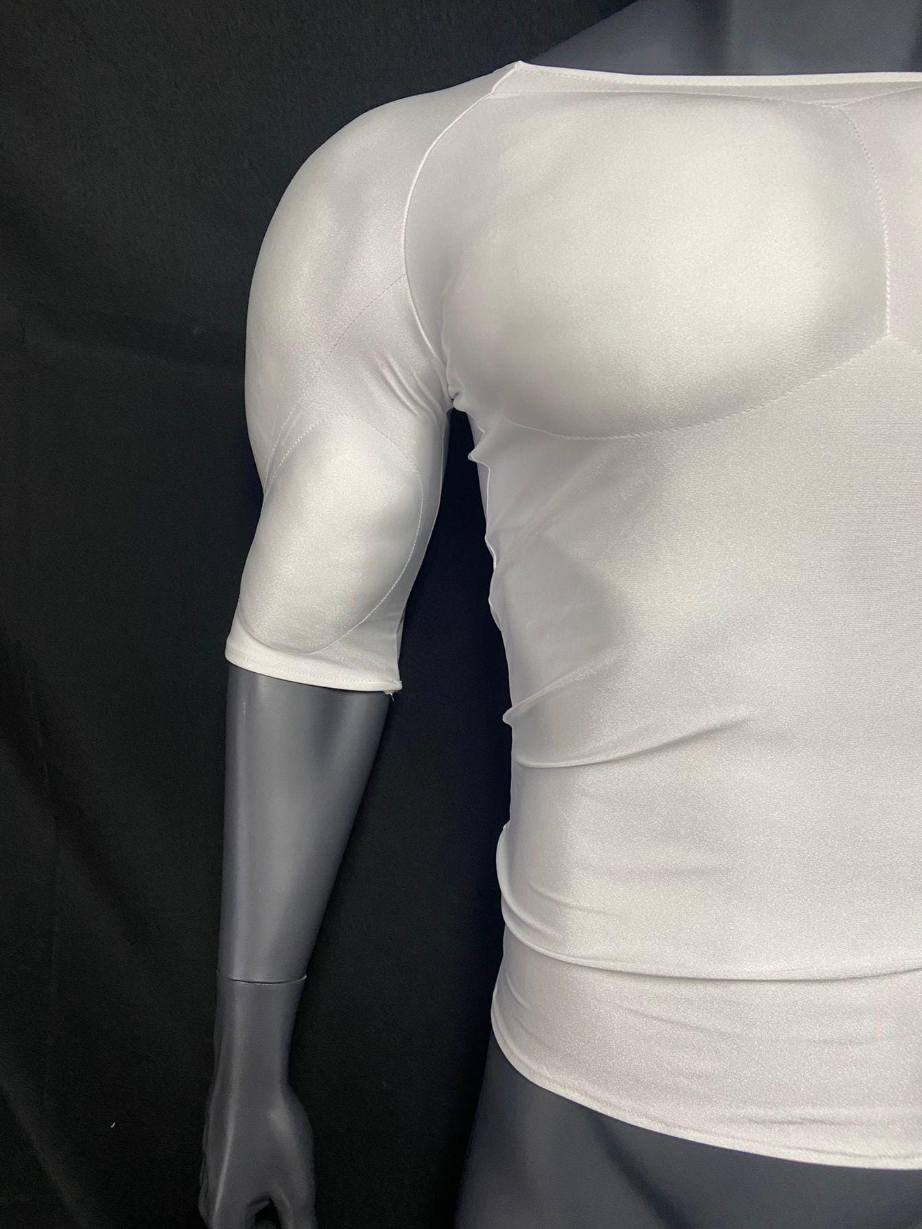 Men's White Muscle Padding T-shirt: Short Sleeve Shaper Base Layer - Etsy