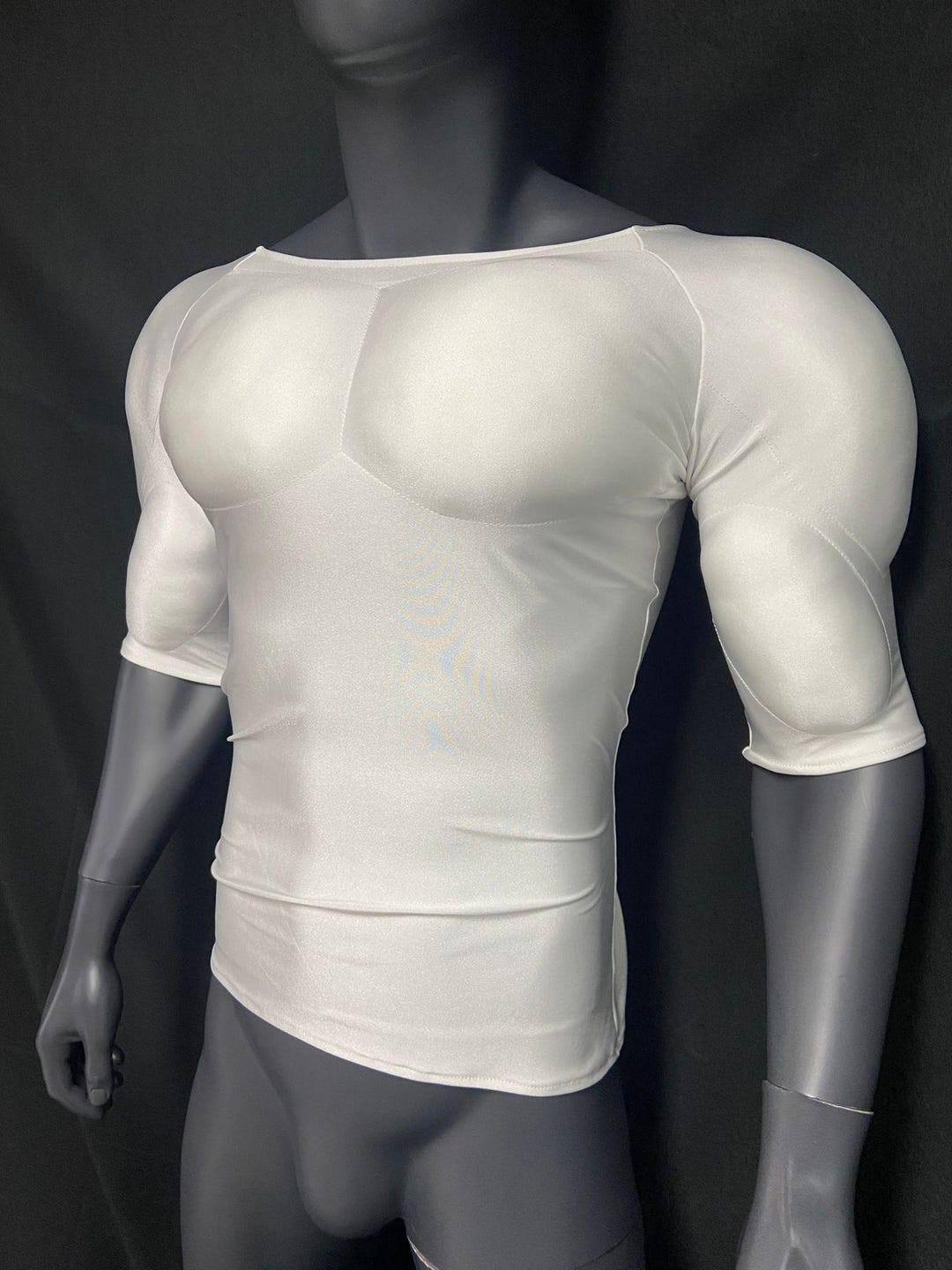 Men's White Muscle Padding T-shirt: Short Sleeve Shaper Base Layer - Etsy