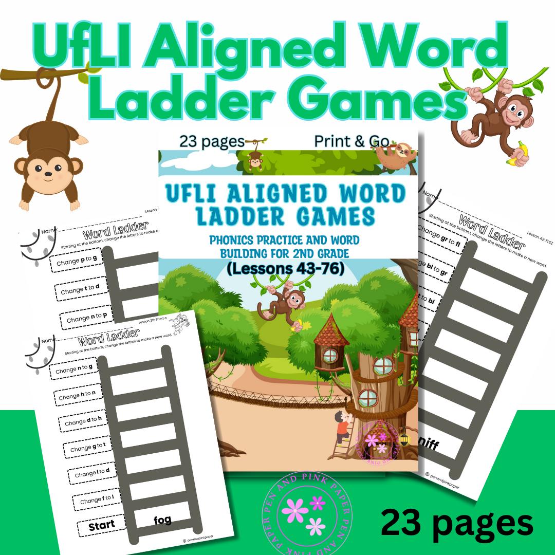 Ufli-aligned Word Ladder Games: Lessons 43-76 for 2nd Grade - Etsy