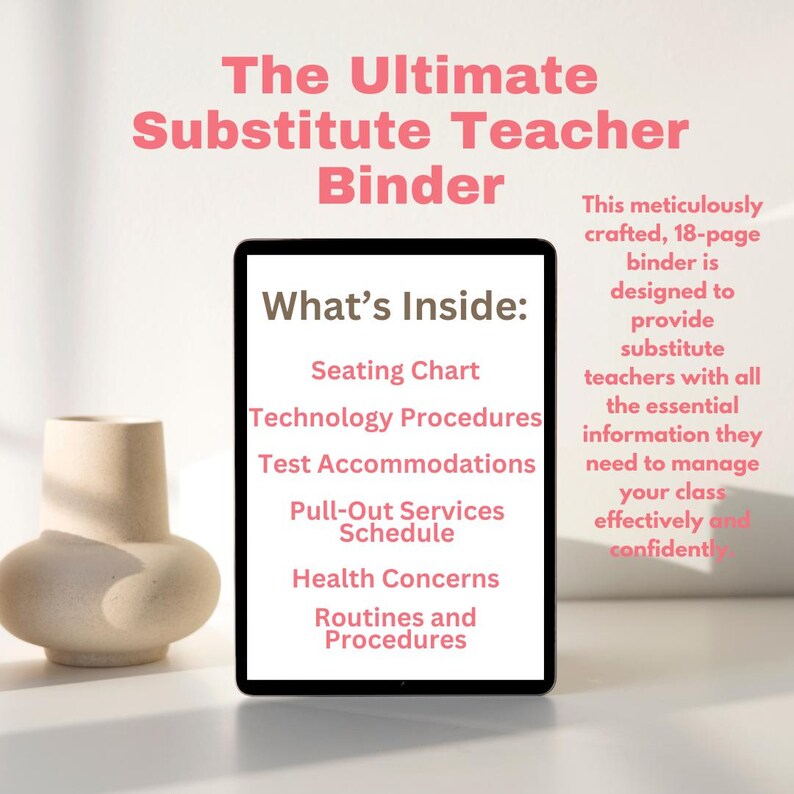 The Ultimate Substitute Teacher Binder - Etsy