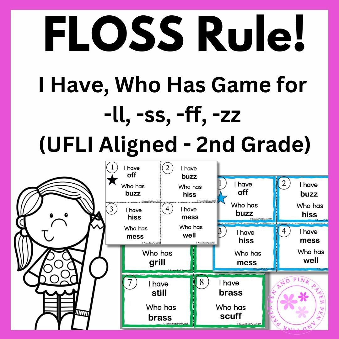 FLOSS Rule! Engaging "i Have, Who Has" Game for -ll, -ss, -ff, -zz ...