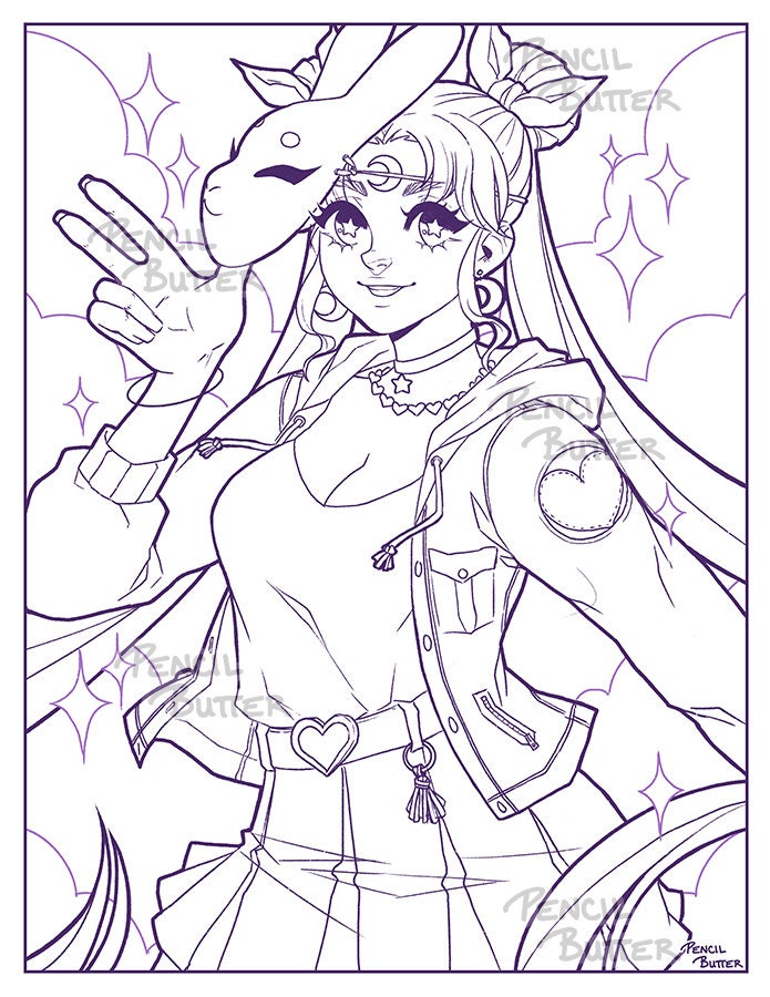 PRINTABLE COLORING PAGE Usagi - Etsy