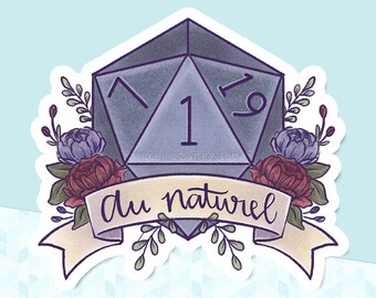 Natural 1 D20 Sticker Nat 1 Sticker D&D Sticker TTRPG Sticker and I Oop ...