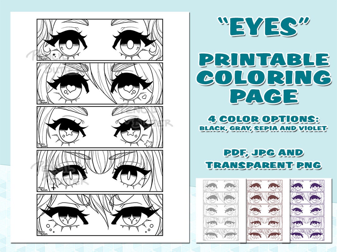 PRINTABLE COLORING PAGE - Eye Bookmarks - Etsy