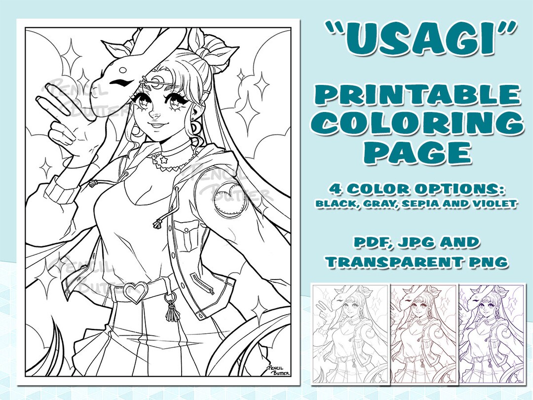 PRINTABLE COLORING PAGE - Usagi - Etsy
