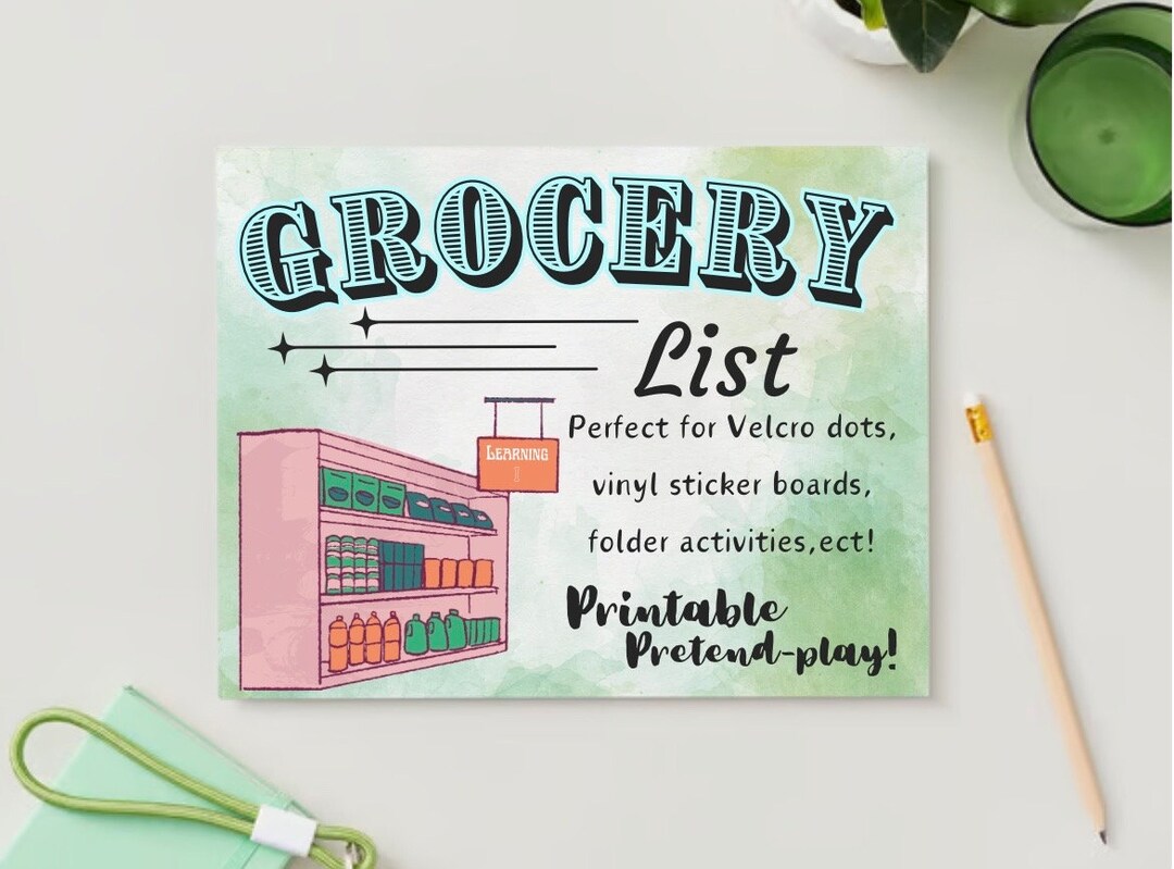 Grocery List Game Pretend Play Digital Download - Etsy