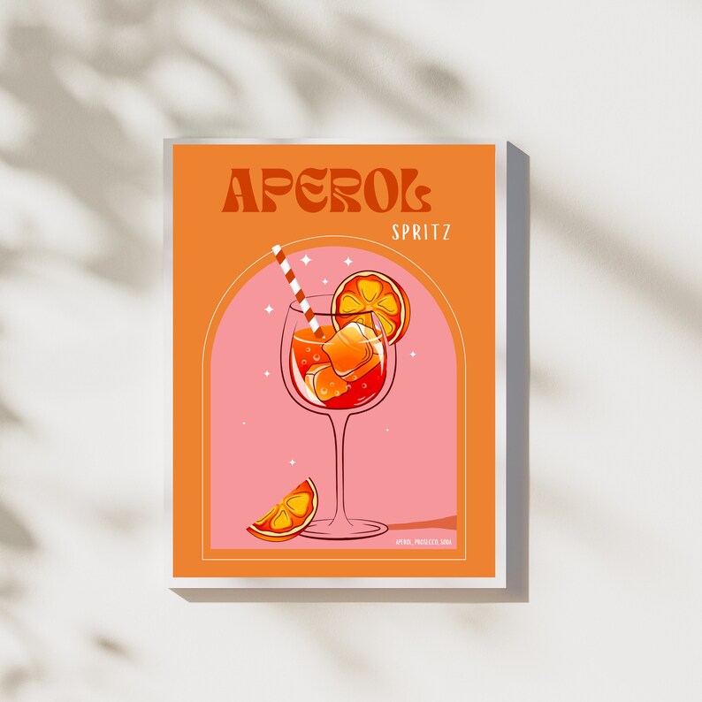 Aperol Spritz Cocktail Poster. From the spritz Collection - Etsy