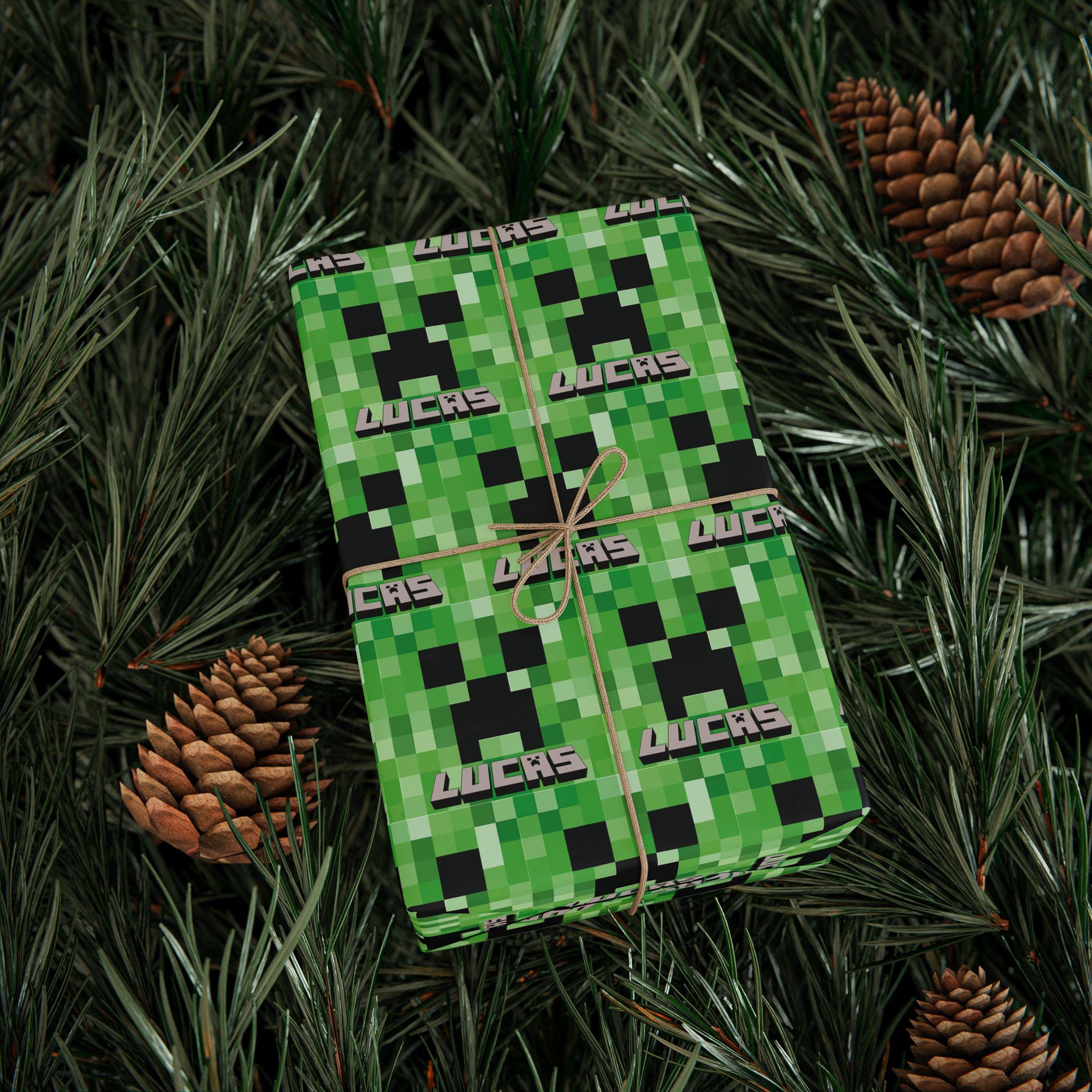 Personalized Custom Creeper Wrapping Paper for Gamer, Gift Wrap ...