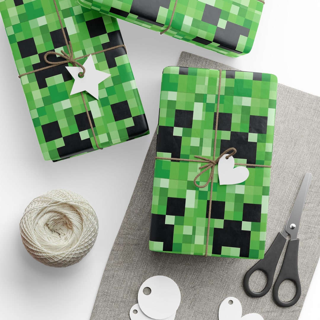 Wrapping Paper for Gifts- Creeper Gift Wrap- Minecrafterer Birthday ...
