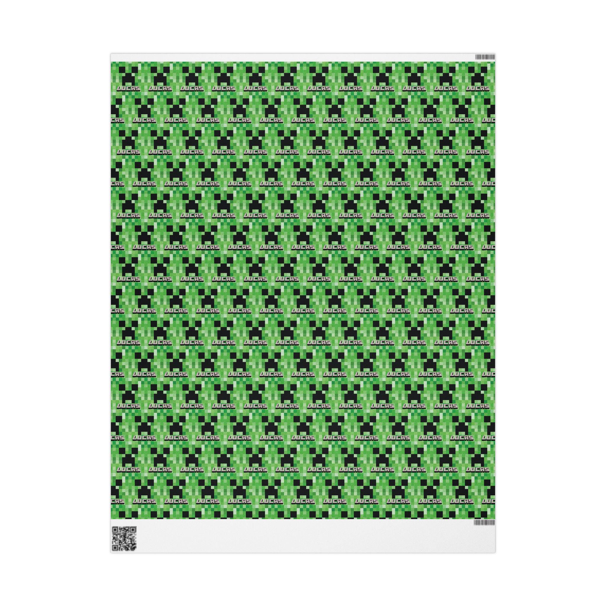 Personalized Custom Creeper Wrapping Paper for Gamer, Gift Wrap ...