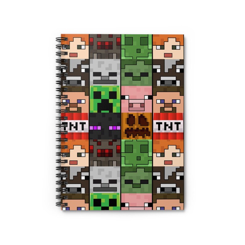 Custom Notebook Journal, Mob Heads, Minecrafter Gift, School Supplies ...