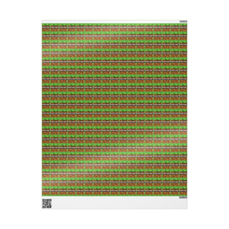 Grass Block Minecraft Wrapping Paper for Gifts, Gift Wrap, Minecrafter ...