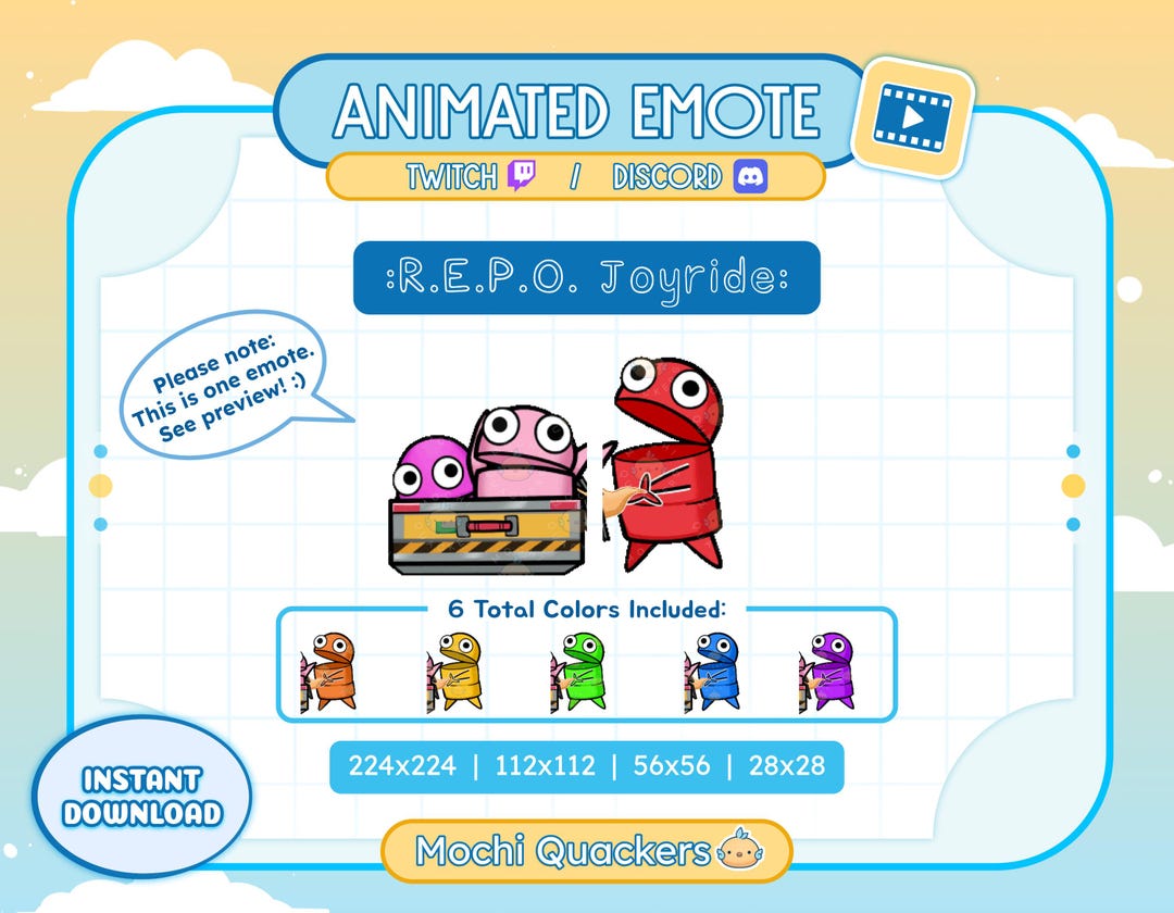 ANIMATED Emote | REPO Cart Emote - Joyride | 6 Colors | Semibot Yell ...