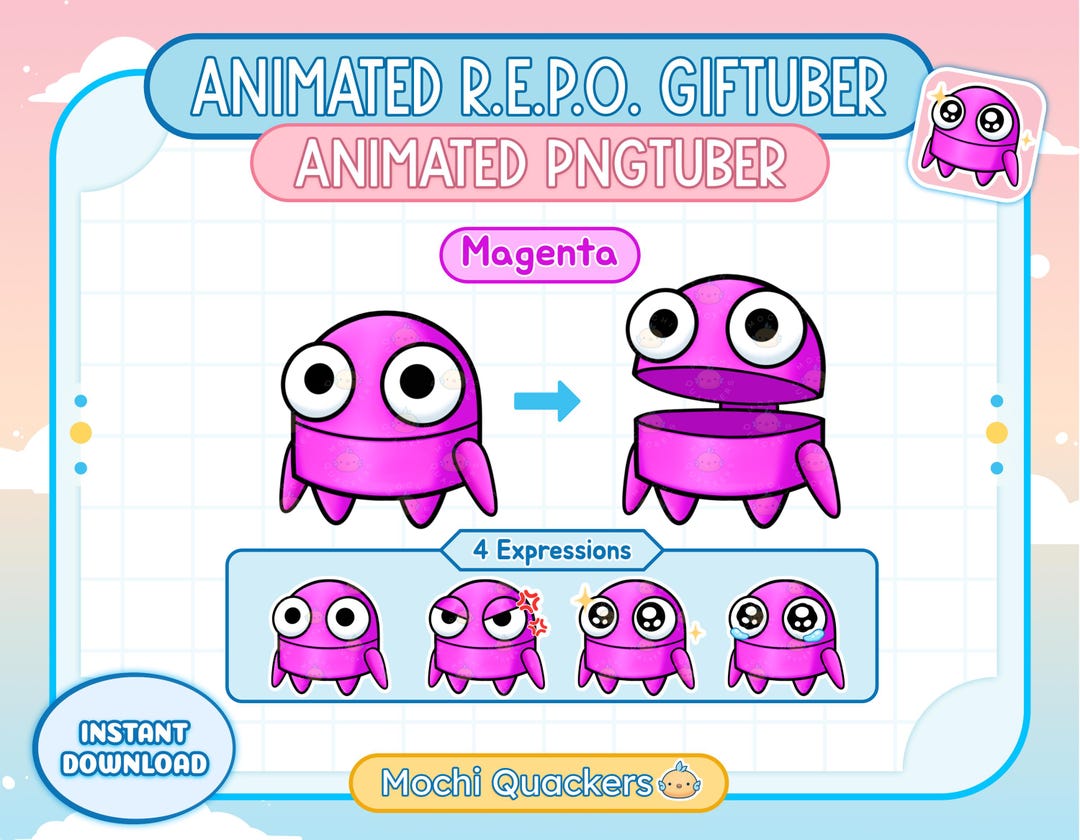 ANIMATED Pngtuber | Magenta Pink REPO Giftuber Premade Model, 4 ...
