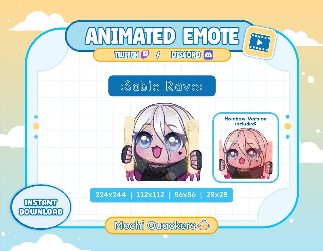 Animated Emote | DBD Sable Rave Emote | Chibi Lightstick Hype, Twitch ...