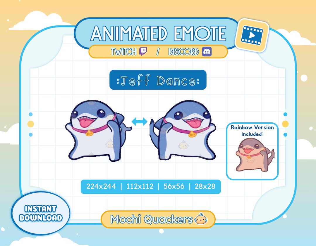 ANIMATED Emote | Jeff the Shark Dance Emote for Twitch & Discord, 4 Gif ...