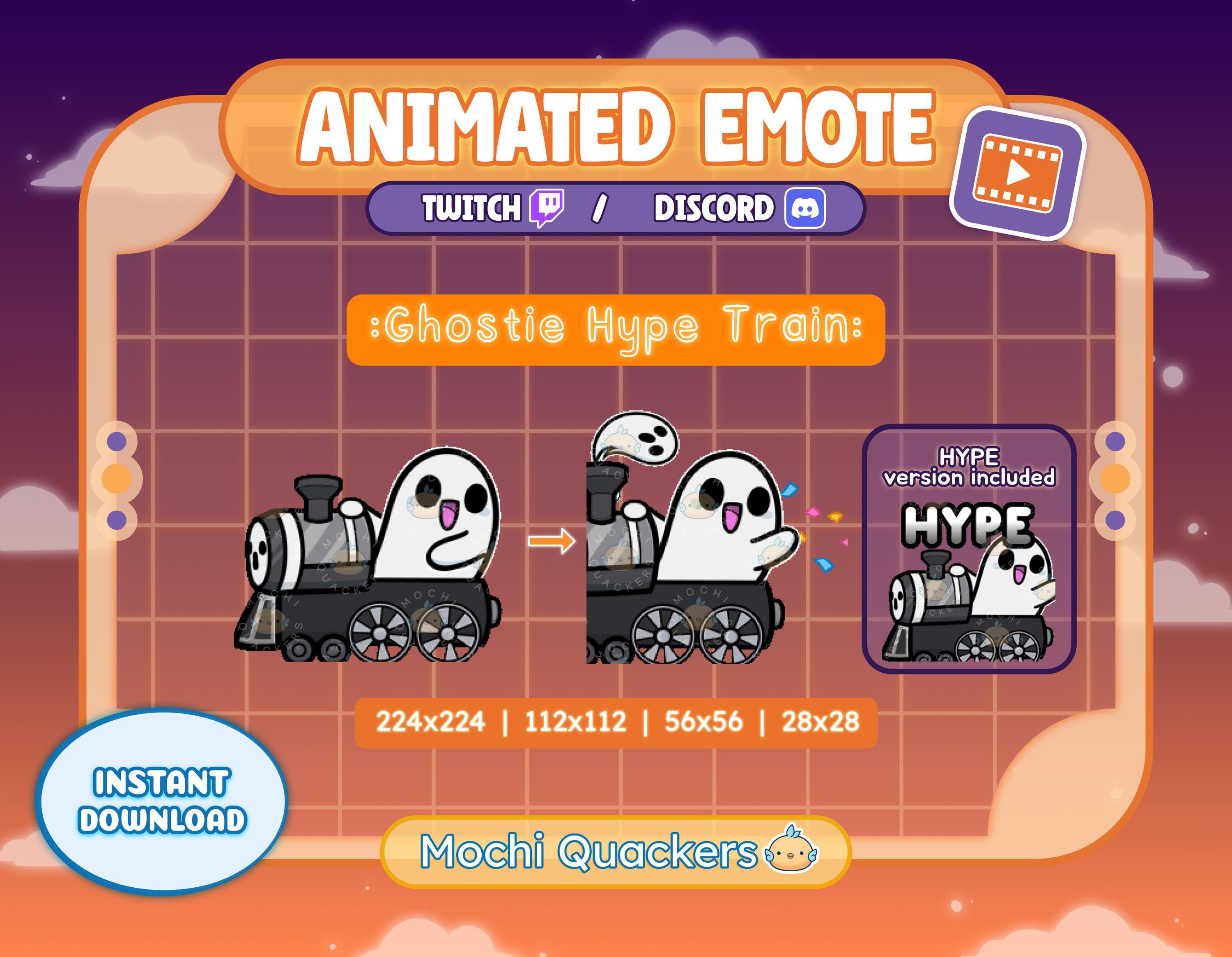 Animated Ghost Hype Train Emote | Spooky Twitch Alert, Discord Emoji (4 ...