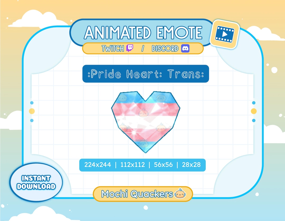 Animated Trans Flag Emote - Transgender Heart Spinning Gem | LGBTQ+ ...