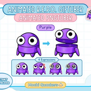 ANIMATED Pngtuber | Purple REPO Pngtuber, 4 Expressions! | Ready to Use ...