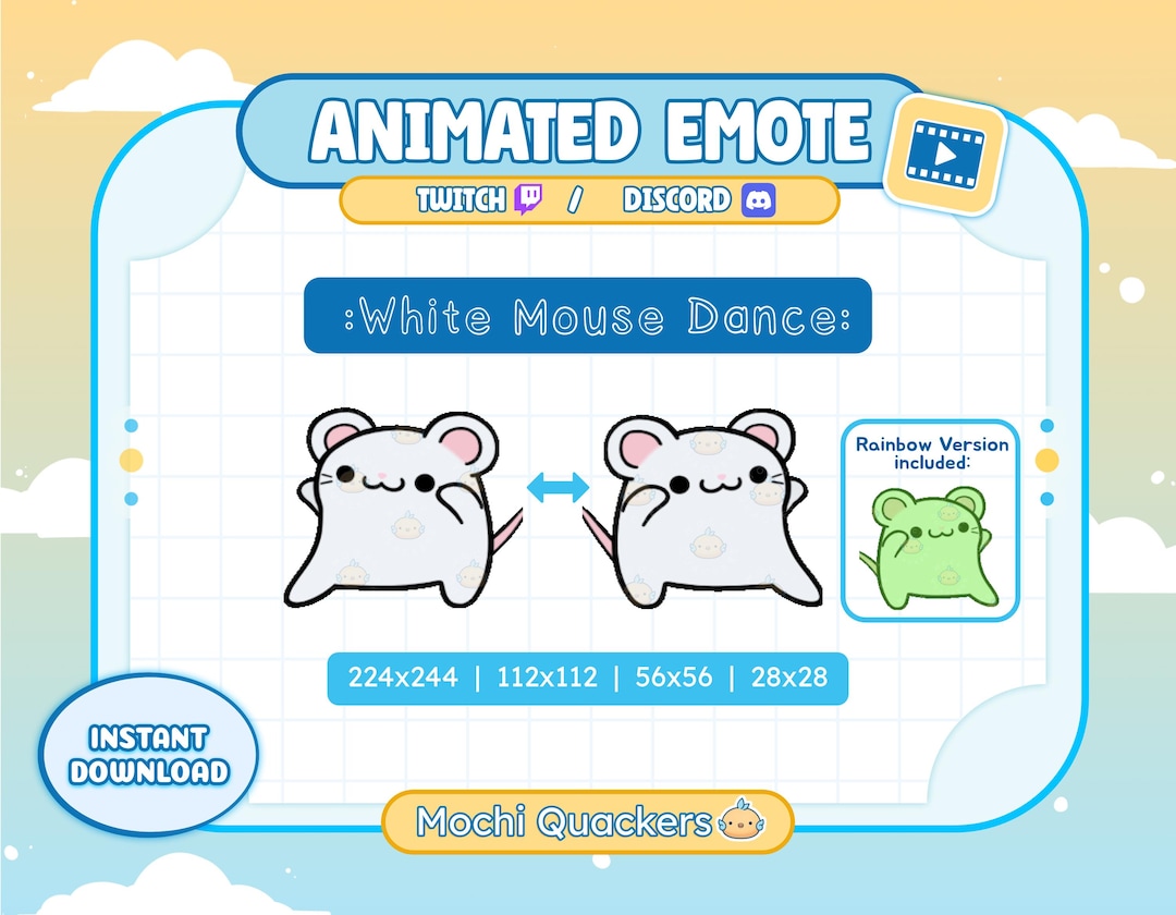 Animated White Mouse Emote - Crumb Cat Dance | Twitch Stream & Discord ...