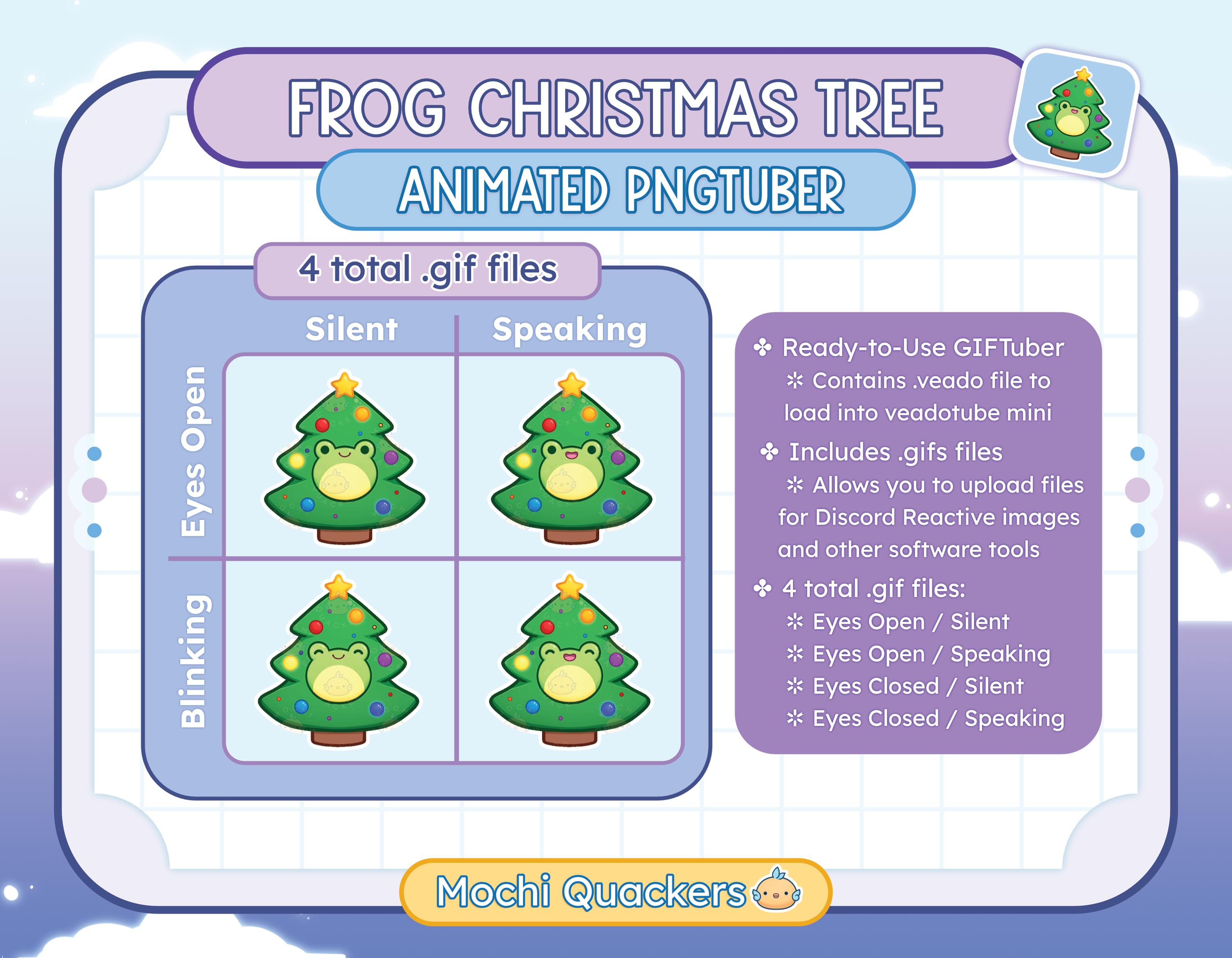 ANIMATED Pngtuber | Christmas Tree Frog PNG Tuber | Holiday Xmas ...