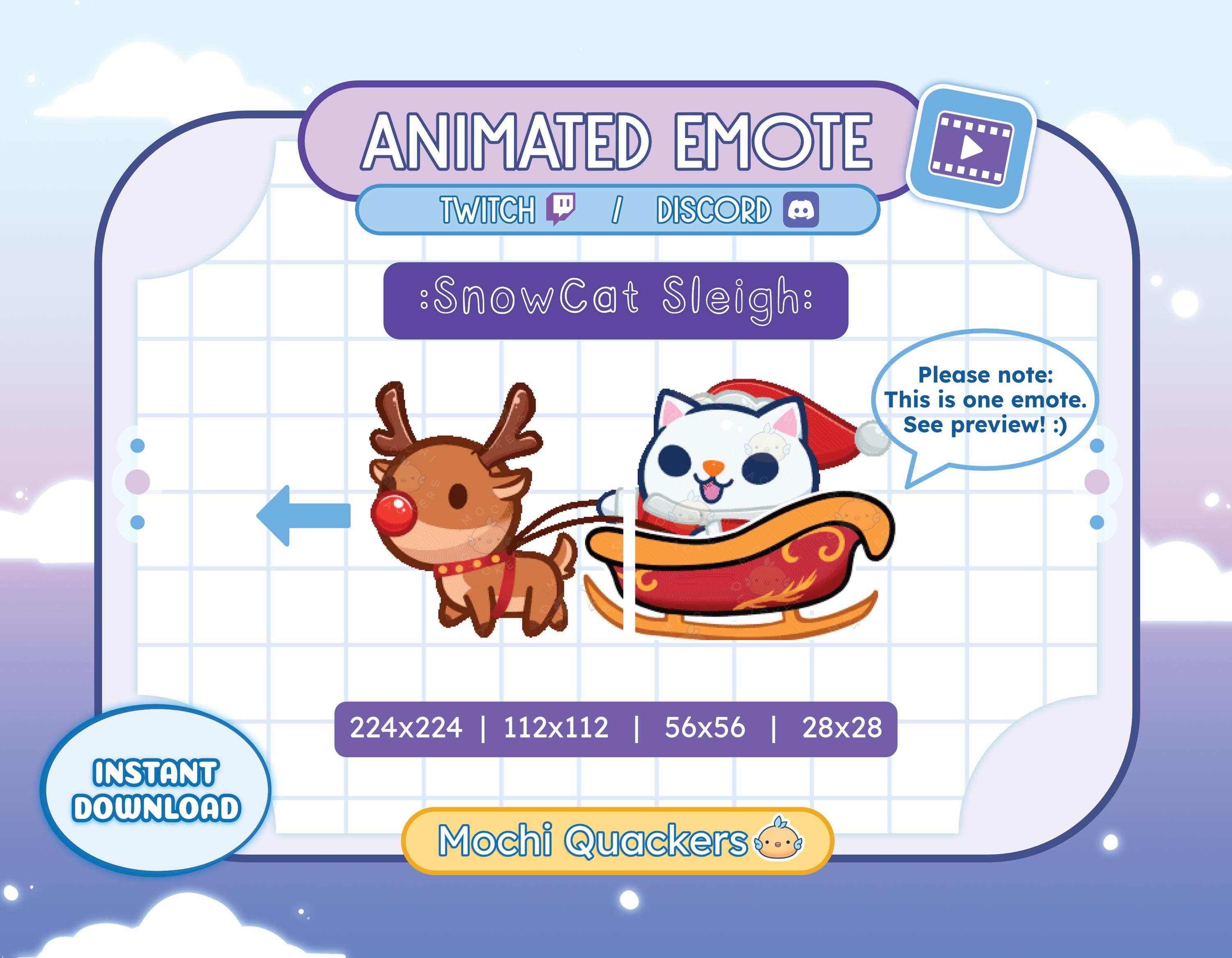 Holiday ANIMATED EMOTE | Santa Snow Cat Emote for Twitch & Discord, 4 ...