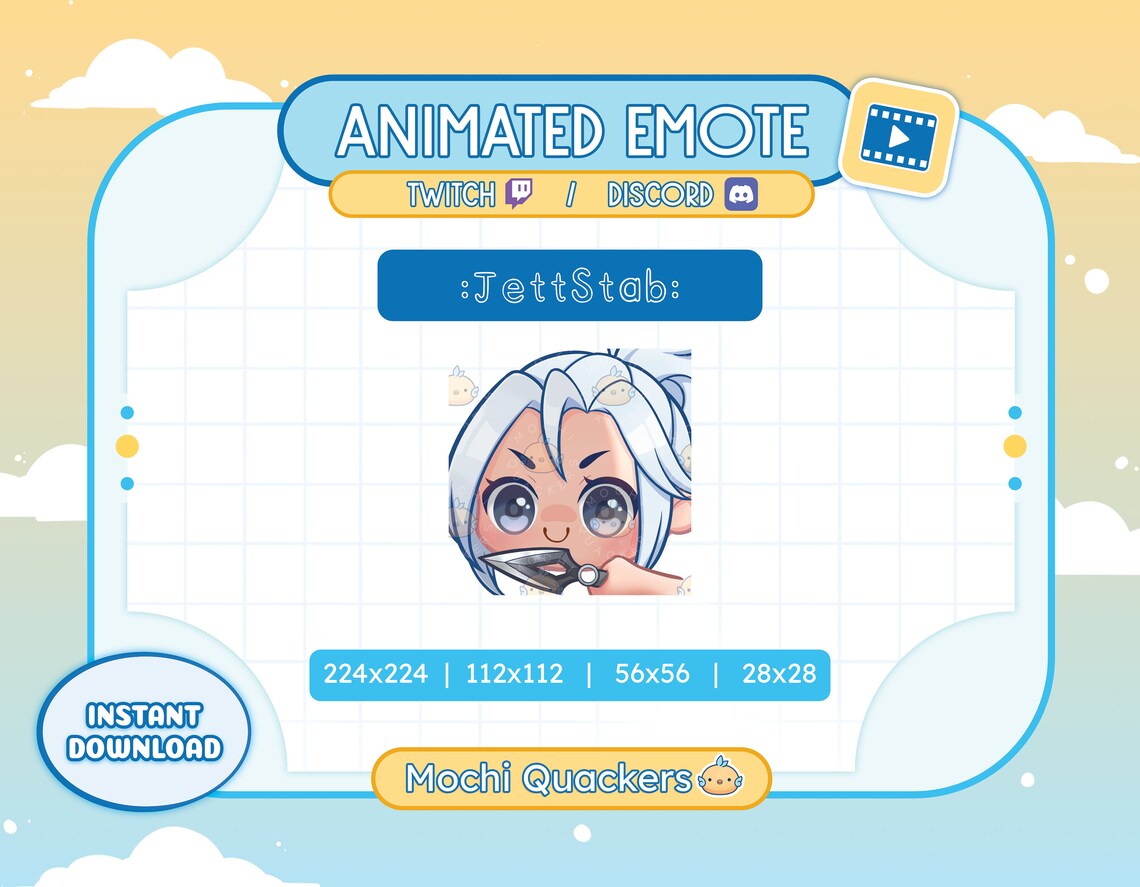 VALORANT ANIMATED EMOTE Jett Stab Emote for Twitch & Discord, Includes ...