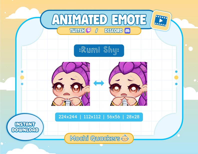Animated Emote | Kpop Rumi Shy Embarrassed Emoji | KPDH, Twitch ...