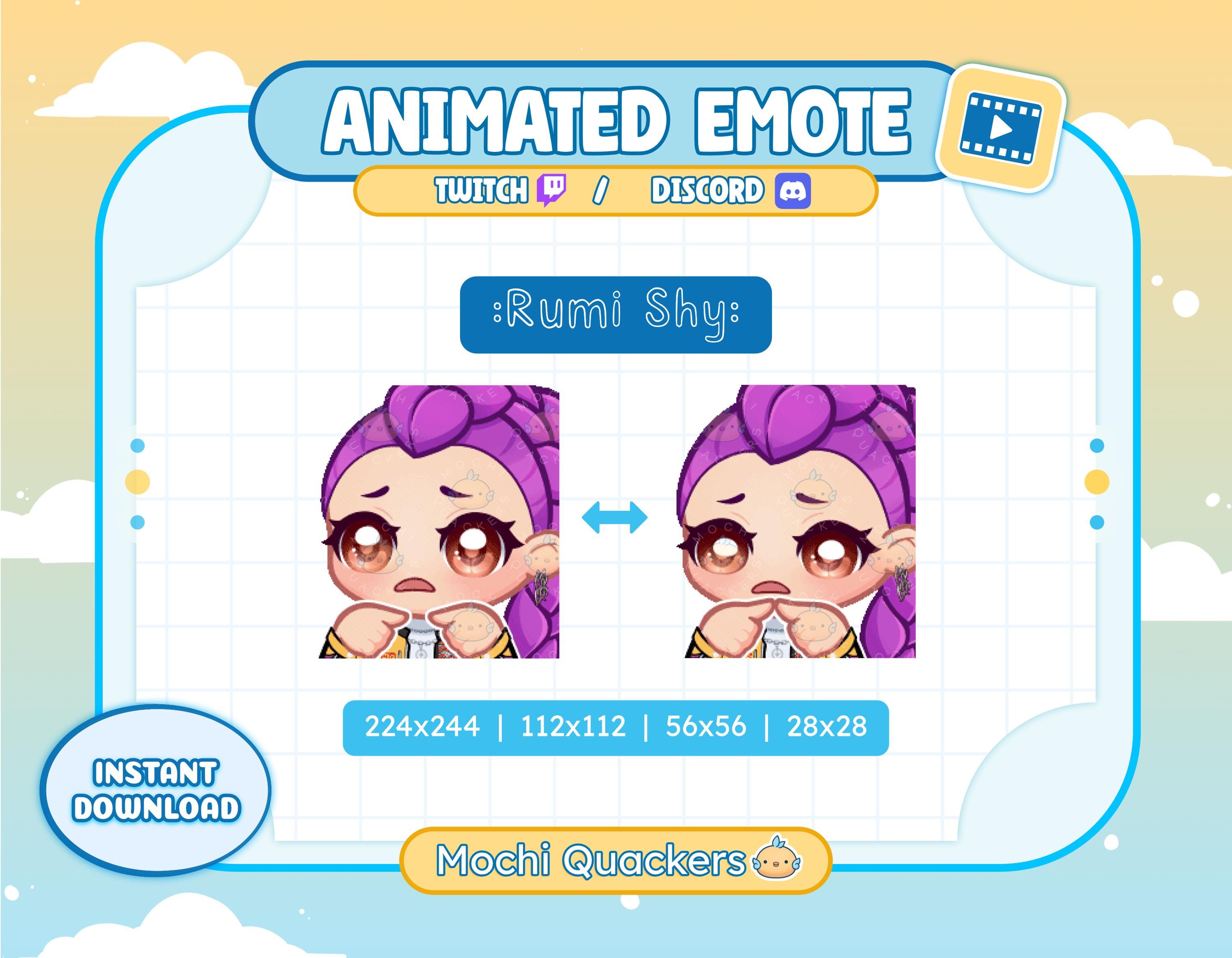 Animated Emote | Kpop Rumi Shy Embarrassed Emoji | KPDH, Twitch ...