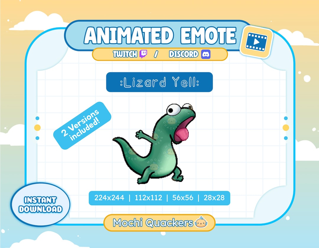 ANIMATED Emote | Yelling Lizard Emote (2 Versions) | Screaming Tom Meme ...