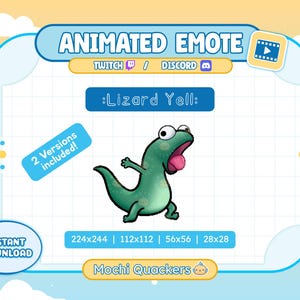 ANIMATED Emote | Yelling Lizard Emote (2 Versions) | Screaming Tom Meme ...