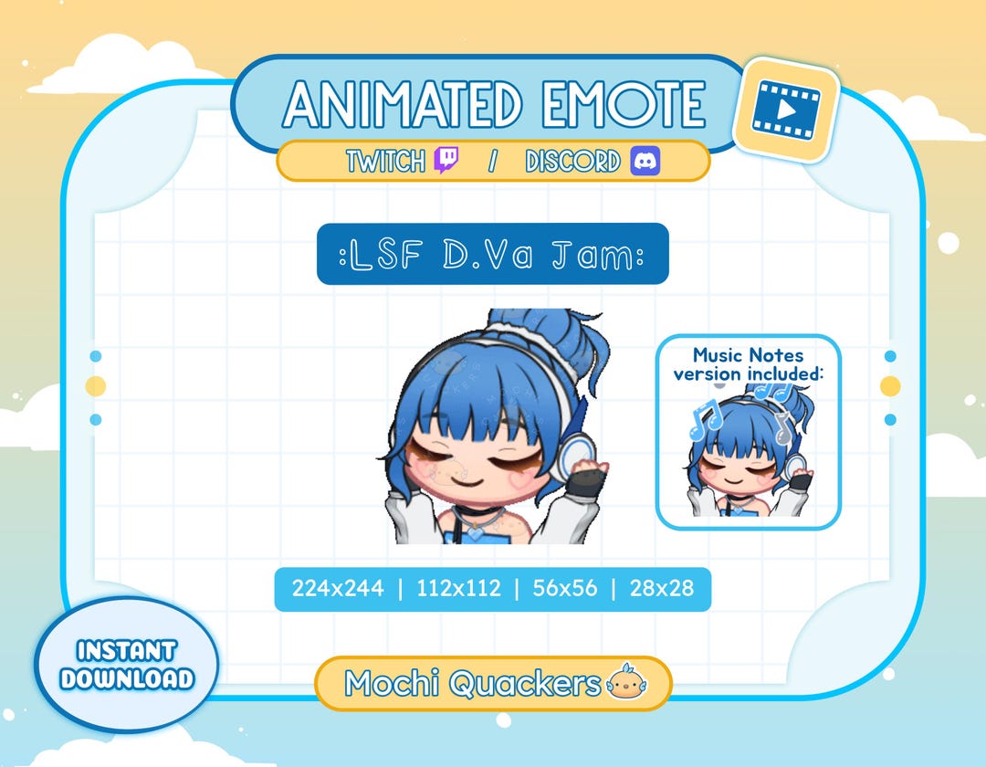 Animated Emote | OW2 D.va Jam | Music Emoji, Twitch & Discord ...