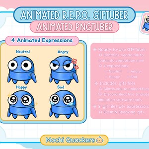 ANIMATED Pngtuber | Blue REPO Giftuber, 4 Expressions! | Ready to Use ...