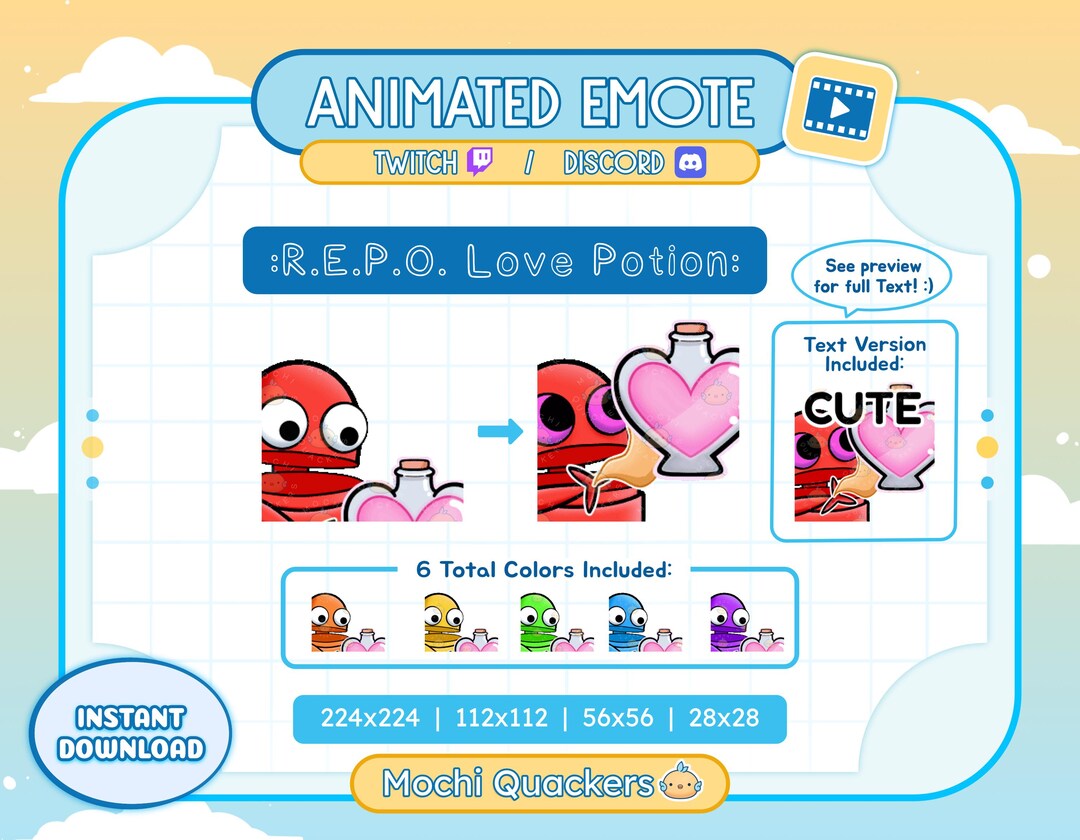 ANIMATED Emote | REPO Love Potion Emote for Twitch Stream & Discord ...