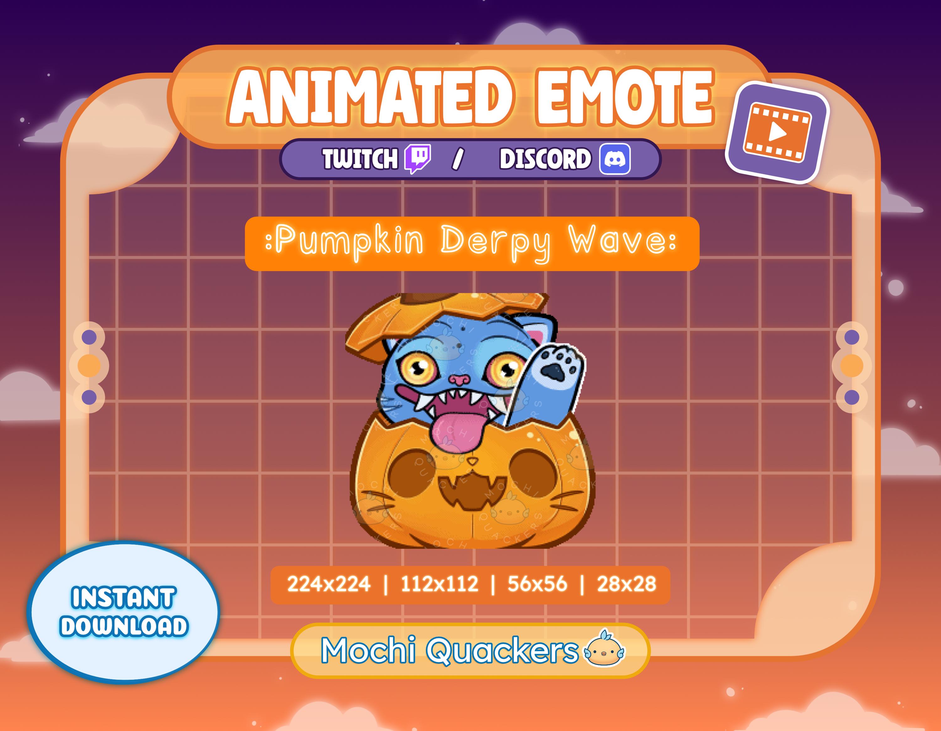ANIMATED Emote | Pumpkin Derpy Tiger Waving | Twitch Stream & Discord ...