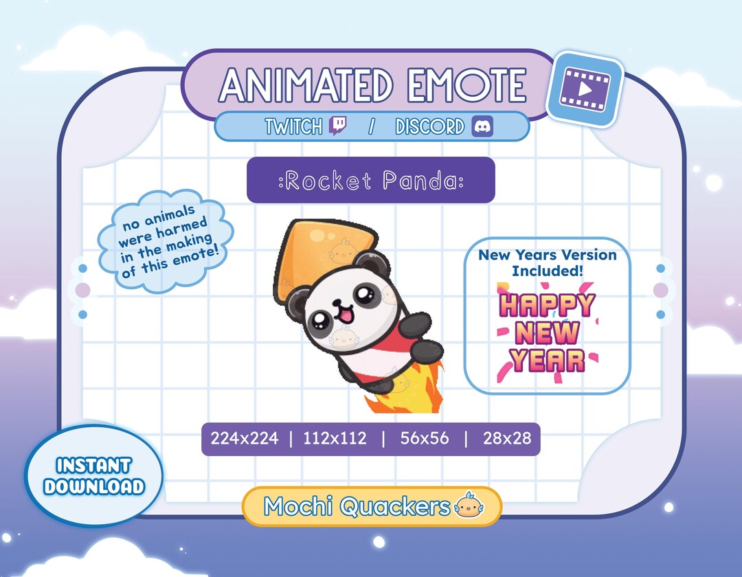 ANIMATED EMOTE | Fireworks Panda Emote - Happy New Year Rocket | Twitch ...