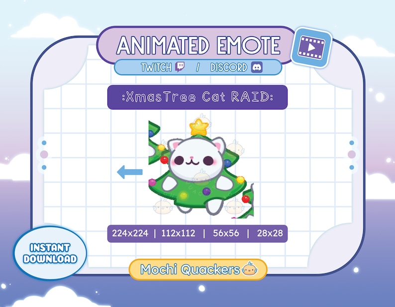 Holiday ANIMATED EMOTE | Christmas Tree Cat RAID Emote | Xmas Discord ...