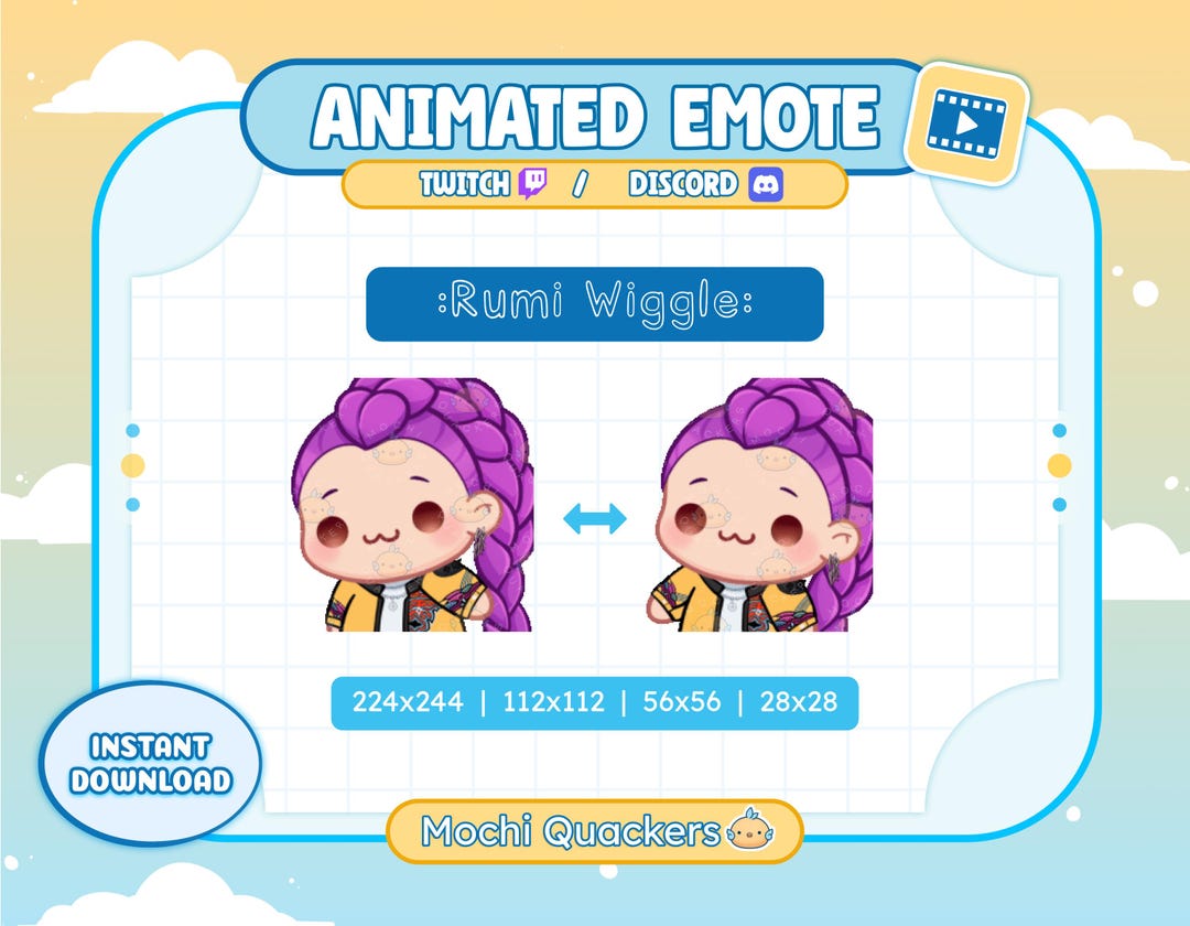 ANIMATED Emote | Kpop Demon Hunters Rumi Wiggle Emote | Twitch ...