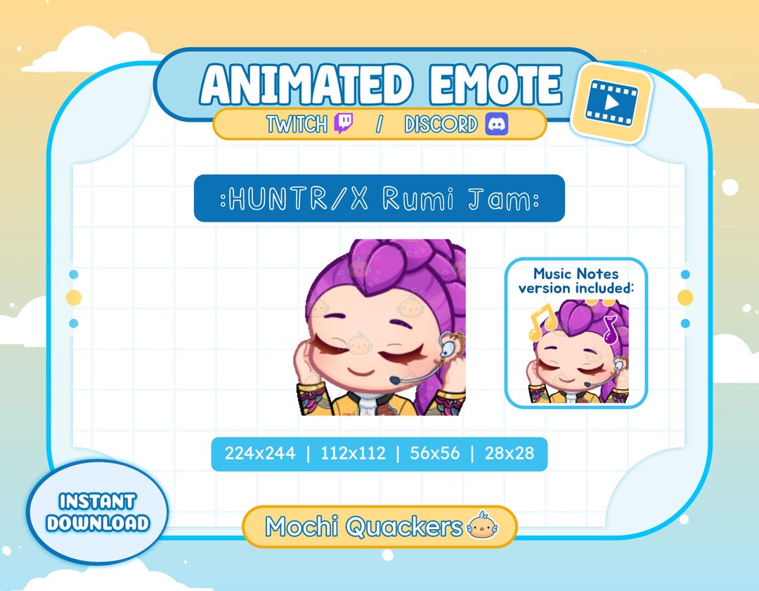 ANIMATED Emote | KPDH Rumi Jam Emote | Twitch & Discord Emoji, 4 Gif ...