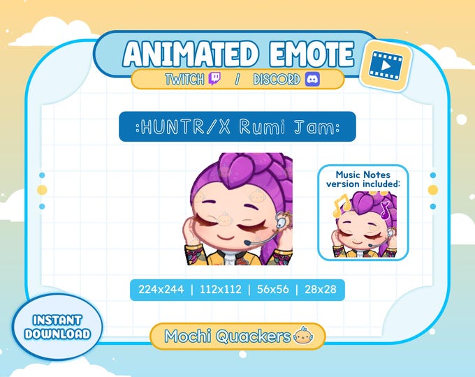 ANIMATED Emote | KPDH Rumi Jam Emote | Twitch & Discord Emoji, 4 Gif ...