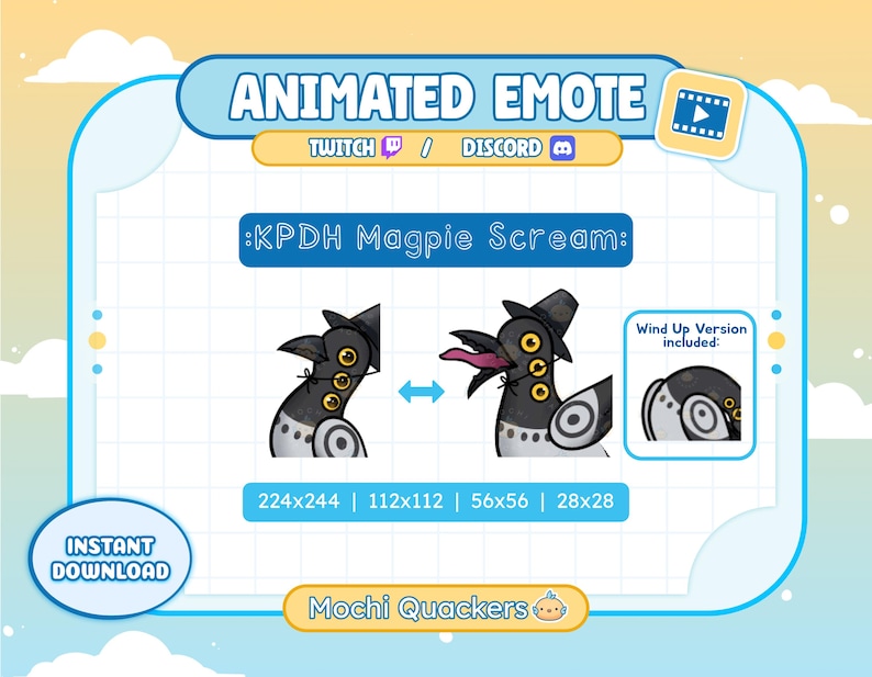 Animated Emote - Kpop Sussy Magpie Scream Emote | KPDH Twitch Discord ...