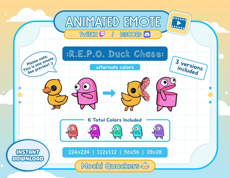 Animated Emote REPO Duck Chase | 6 Colors, 3 Versions | Apex Predator ...