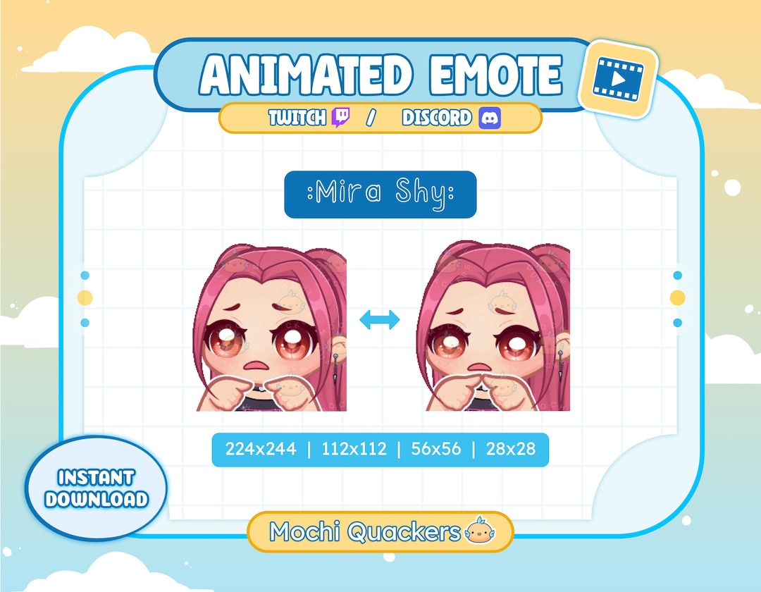 ANIMATED Emote | KPDH Mira Shy | Kpop Uwu Finger Touch, Nervous, Twitch ...