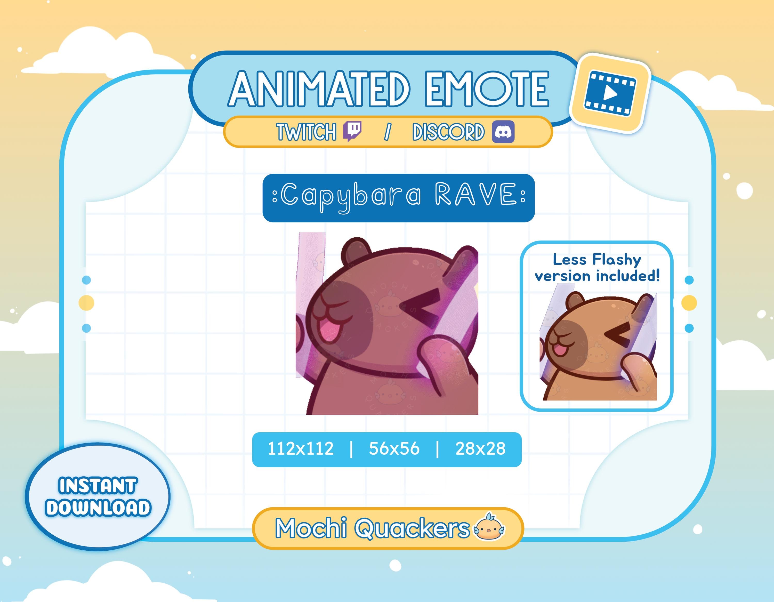 ANIMATED Capybara Emote | Capybara RAVE Emote for Twitch & Discord, 3 ...