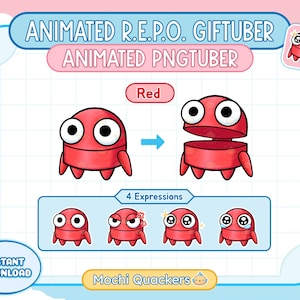 Animated Pngtuber | Red REPO Bot Giftuber - 4 Expressions | Veadotube ...