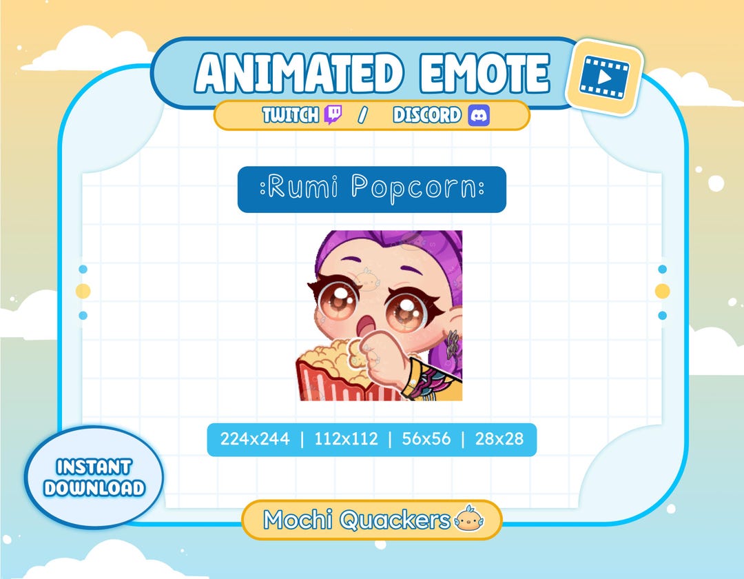 ANIMATED Emote | Kpop Demon Hunters Rumi Emote - Popcorn | Twitch ...